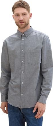 Tom Tailor Herren Regular Fit Hemd mit Logo-Stickerei an der Brusttasche, 28941 - Navy Chambray, XXXL