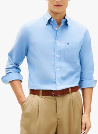 Tommy Hilfiger Chemise slim l&eacute;ger en coton m&eacute;lang&eacute;