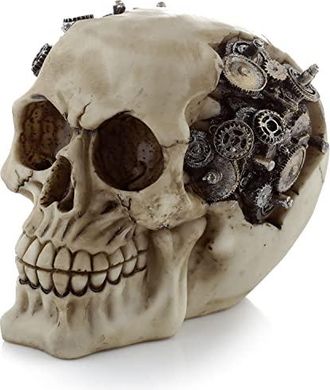 Puckator Dekorativer Steam Punk Totenkopf mit Getriebe