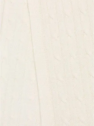 Lady Anne 100% Cashmere Cable Knit Scarf - White