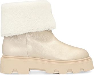 Moncler Femme, Chaussures, Gris, Taille: 40 EU Aurea Shearling Bottes
