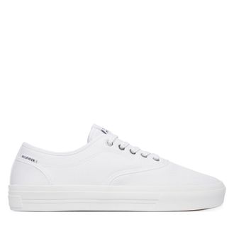 Tommy Hilfiger Sneakers aus Stoff Tommy Hilfiger Th Vulc Cup Long Lace Canvas FM0FM05874 Wei&szlig;