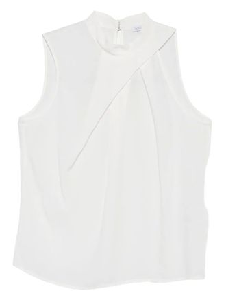 Patrizia Pepe haut drapé à col châle - Blanc