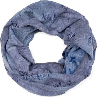 styleBREAKER Schlauchschal Loop Schal Destroyed Denim Sterne