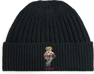 Polo Ralph Lauren Bonnet en m&eacute;lange de laine - Homme - Accessoires - Noir - Taille: ONE Size