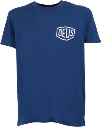 Deus Homme, Tops, Bleu, Taille: XL Harajuku Address T-shirt