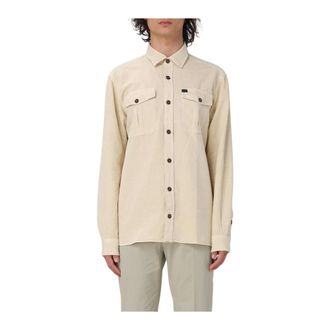 Fay Homme, Chemises, Beige, Taille: M Chemise en coton avec poches poitrine