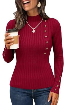 Generic Pull Femme Chic Et Elegant Pulls Femmes V&ecirc;tements Sweaters Laine Grande Noir Vetement Hiver Blanc Col Roul&eacute; Haut Oversize Long WomenS Pulls, Gilets Et