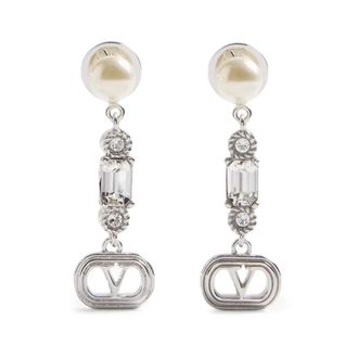 Valentino Garavani Femme, Accessoires, Gris, Taille: ONE Size Ovalette Earrings