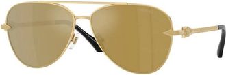 Versace Homme, Accessoires, Jaune, Taille: 61 MM Lunettes de soleil Aviateur