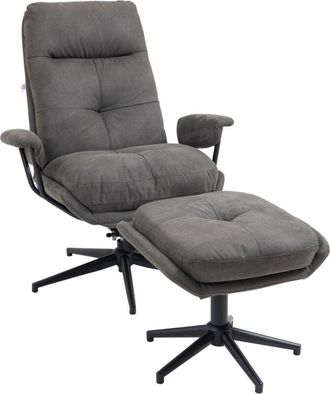 HOMCOM Homcom - Relaxsessel mit Hocker, TV-Sessel mit Drehbarem Fu&szlig;, Fernsehsessel mit Liegefunktion f&uuml;r Wohnzimmer, Schlafzimmer, bis 150 kg Belastbar