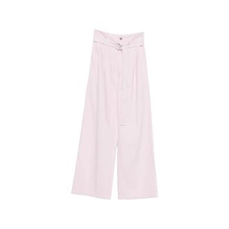 A Gold E Belted Pleated Wide Hosen - - Trousers - Damen - Rosa - W24