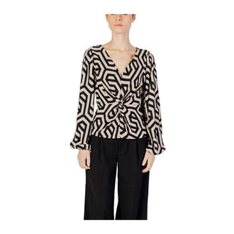 Jacqueline de Yong Stilvolle Bedruckte Bluse mit V-Ausschnitt - - Blouses & Shirts - Damen - Mehrfarbig - XL