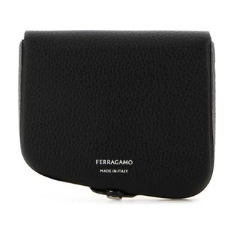 Ferragamo Schwarzes Leder-M&uuml;nzfach - - Accessories - Herren - Schwarzk - ONE SIZE