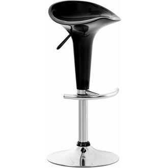Clp Tabouret de bar Saddle avec Assise en plastique pied en m&eacute;tal Noir