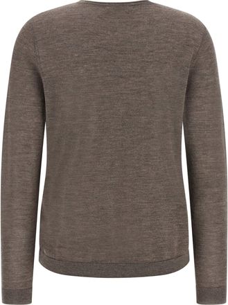 Co Cashmere Crew Neck with Rolled Edging Sweater - Brown