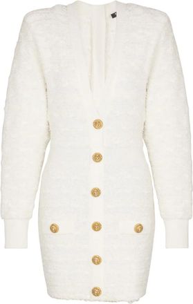 Balmain Minikleid mit Zierknöpfen - Weiß