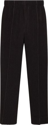 Issey Miyake Homme, Pantalons, Noir, Taille: M Pleated Straight Pantalons
