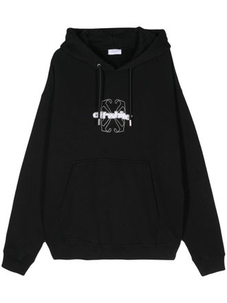 Off-white Skate-Hoodie mit Flock-Pfeil - Schwarz