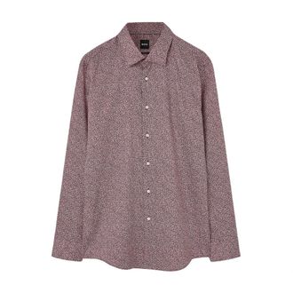 HUGO BOSS Gemustertes Hemd - - Shirts - Herren - Braun - 3XL