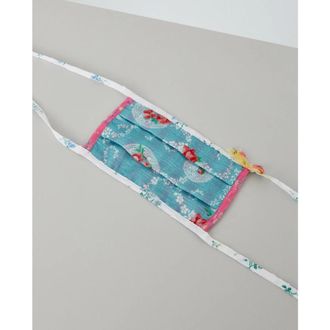 LoveShackFancy Loveshackfancy, Femme, Accessoires, Beige, Taille: ONE Size Blue Cotton Mask