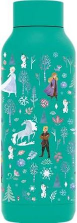 Quokka Thermosflasche, Edelstahl, massiv, Jadegrün, 510 ml, Frozen Forest