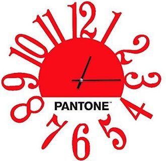 Homemania Pantone by Homemania Homemania Link Runde Wanduhr für Wohnzimmer Küche Büro Rot Weiß Schwarz Metall 40 x 0,15 x 40 cm, Maße des Produkts: L40xP0,15xA4