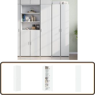 vidaXL Vidaxl - Buffet haut blanc 40x42,5x185 cm bois dingénierie - Buffet Design Moderne - Buffet Blanc - Buffet Rangement - Buffet Cuisine - Buffet Salon