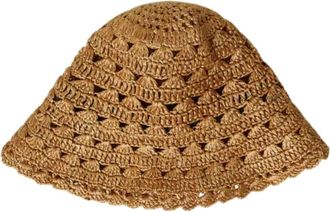 Twinset Femme, Accessoires, Brun, Taille: ONE Size Chapeau Bob Crochet Effet Raffia