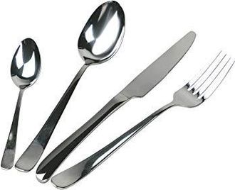 Villa D'Este Home Tivoli 5905214 Round Set mit 24 St&uuml;ck, Silber gl&auml;nzend, Edelstahl