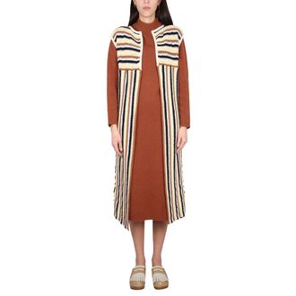 Alysi Femme, Pulls, Multicolore, Taille: 38 FR Open at the Front Striped