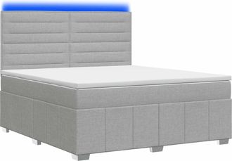 vidaXL Letto Box Spring Led Con Materasso Grigio Chiaro 140 X 190 Cm Vidaxl