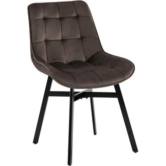 Clp Chaise de Salle &agrave; Manger Colby Marron Velours