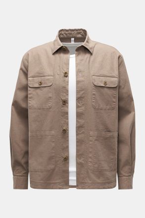 04651/ Herren - Overshirt Linen Travel taupe