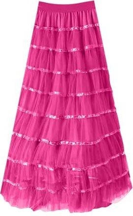 Generic Jupe Paillette Femme Short Sequin Jupe Midi A Ligne Paillettes Mesh Slim Taille Haute Patchwork &Eacute;l&eacute;gante pour Femme