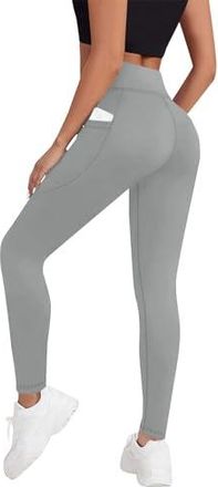 Generic Legging de yoga taille haute pour femme - Legging de sport pour femme - Legging de contr&ocirc;le du ventre avec poches - Pantalon de yoga &eacute;lastique doux - 
