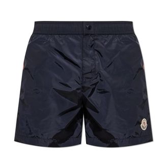 Moncler Homme, Maillots de bain, Bleu, Taille: XL Short de bain &agrave; d&eacute;tails ray&eacute;s