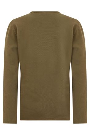 HUGO BOSS Mens Long-Sleeve Cotton T-Shirt Green Open T-Shirts And Polos
