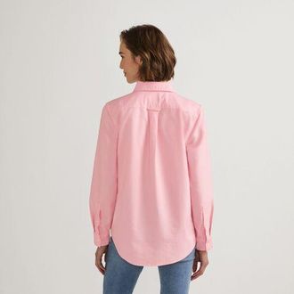 Lands End Langarm Oxford-Hemd, Damen, Gr&ouml;&szlig;e:40-42 petite, Pink, Baumwolle, by Lands End