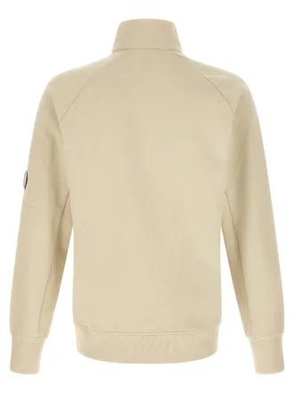 C.P. Company Diagonal Raised Fleece Half-Zip Sweatshirt - Beige