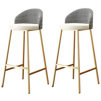 Generic 26/30 Zoll Barhocker, Barst&uuml;hle mit gebogener R&uuml;ckenlehne und Fu&szlig;st&uuml;tze, Tresenhocker mit PU-Lederbezug, hohe St&uuml;hle f&uuml;r K&uuml;cheninseln und Fr&uuml;hst&uuml;cksbe