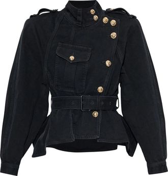 Balmain Denim Pilotenjacke - - Jackets - Damen - Schwarzk - XS