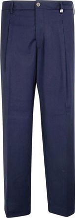 Myths Homme, Pantalons, Bleu, Taille: S Pantalon de laine &agrave; plis marqu&eacute;s