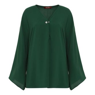 Max Mara Bluse mit Kimono&auml;rmeln und Cut-Out-Detail - - Blouses & Shirts - Damen - Gr&uuml;n - XL