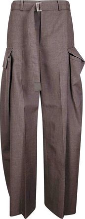 sacai Pantalons D&eacute;contract&eacute;s - Marron