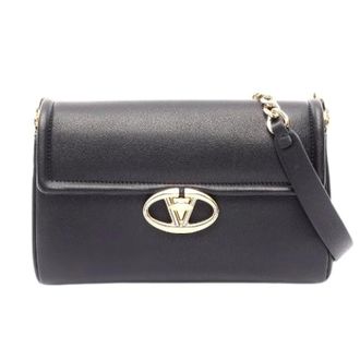 Valentino unisex, Pre-owned, Noir, Taille: ONE Size Sac bandouli&egrave;re en cuir V Logo Pre-owned