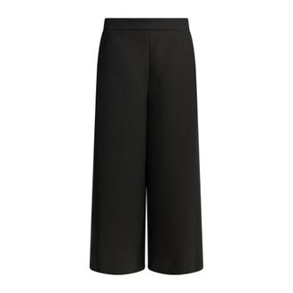 Chlo&eacute; Pantalon Tailleur Large en Cr&ecirc;pe de Laine - Femme - Pantalons - Noir - Taille: 38 FR