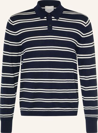 Calvin Klein Strick-Poloshirt Aus Merinowolle blau
