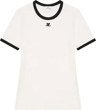Courr&egrave;ges Femme, Tops, Blanc, Taille: 42 FR T-Chemises