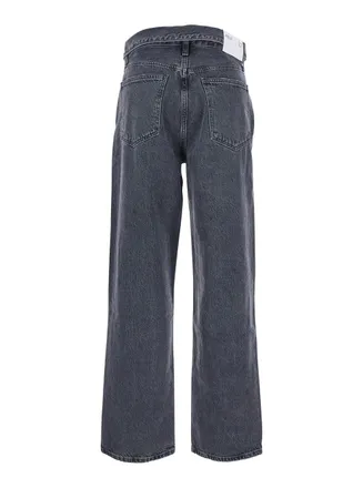 A Gold E Womens Black Jeans With Front-Fold Design Cotton